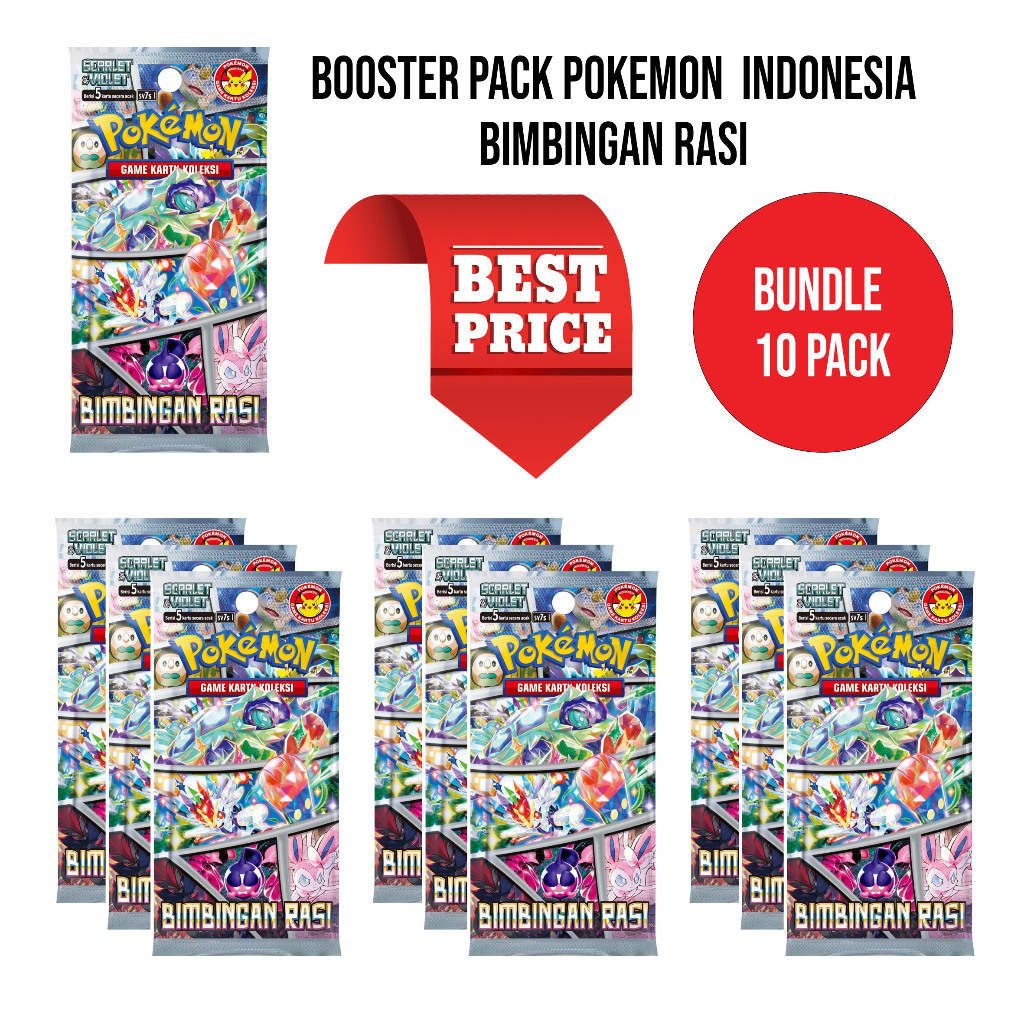 Jual Booster pack Bimbingan rasi hemat isi 10pack pokemon tcg indonesia kartu original | Shopee ...