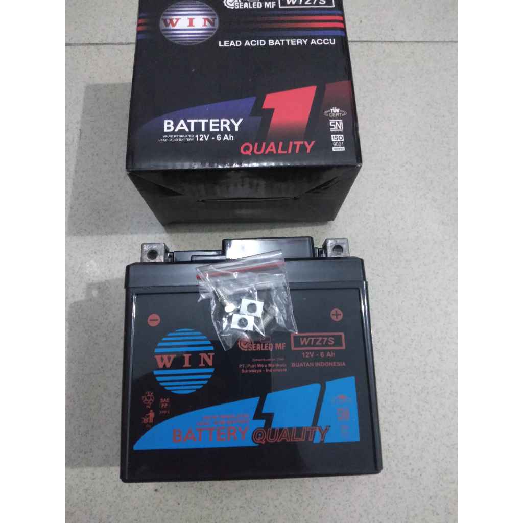 Jual AKI ACCU BATTERY WTZ 7 S SATRIA FU 150 VARIO 125 VARIO 150 N MAX MERK WIN | Shopee Indonesia