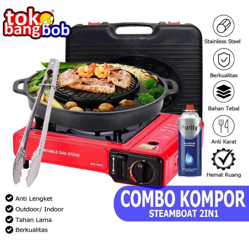 Jual Paket Combo Steamboat Bulgogi 2in1 Plus Kompor Portable / Korean ...