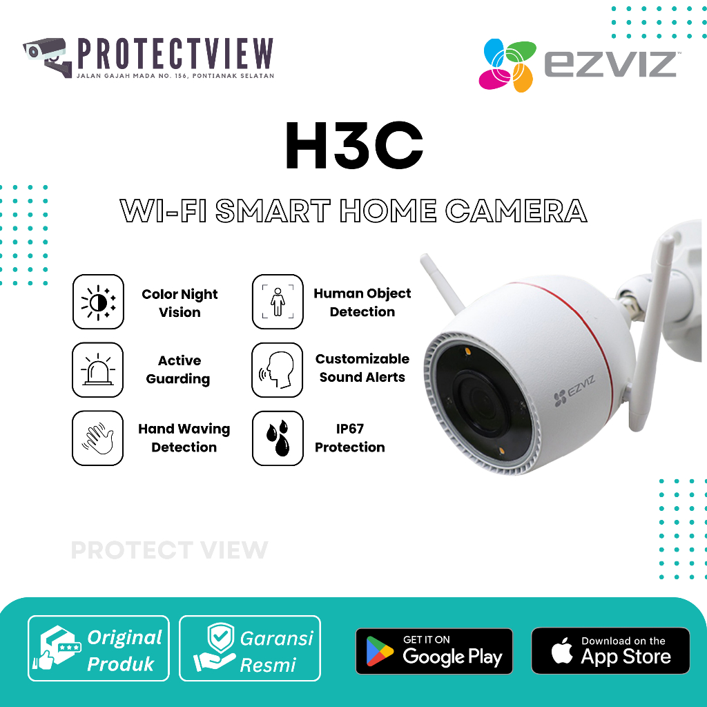 Jual EZVIZ H3C 4MP 2K+ Color Night Vision Smart IP Camera CCTV Outdoor ...