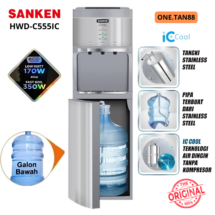 Jual DISPENSER SANKEN HWD-C555IC GALON BAWAH LOW WATT 170W | Shopee ...
