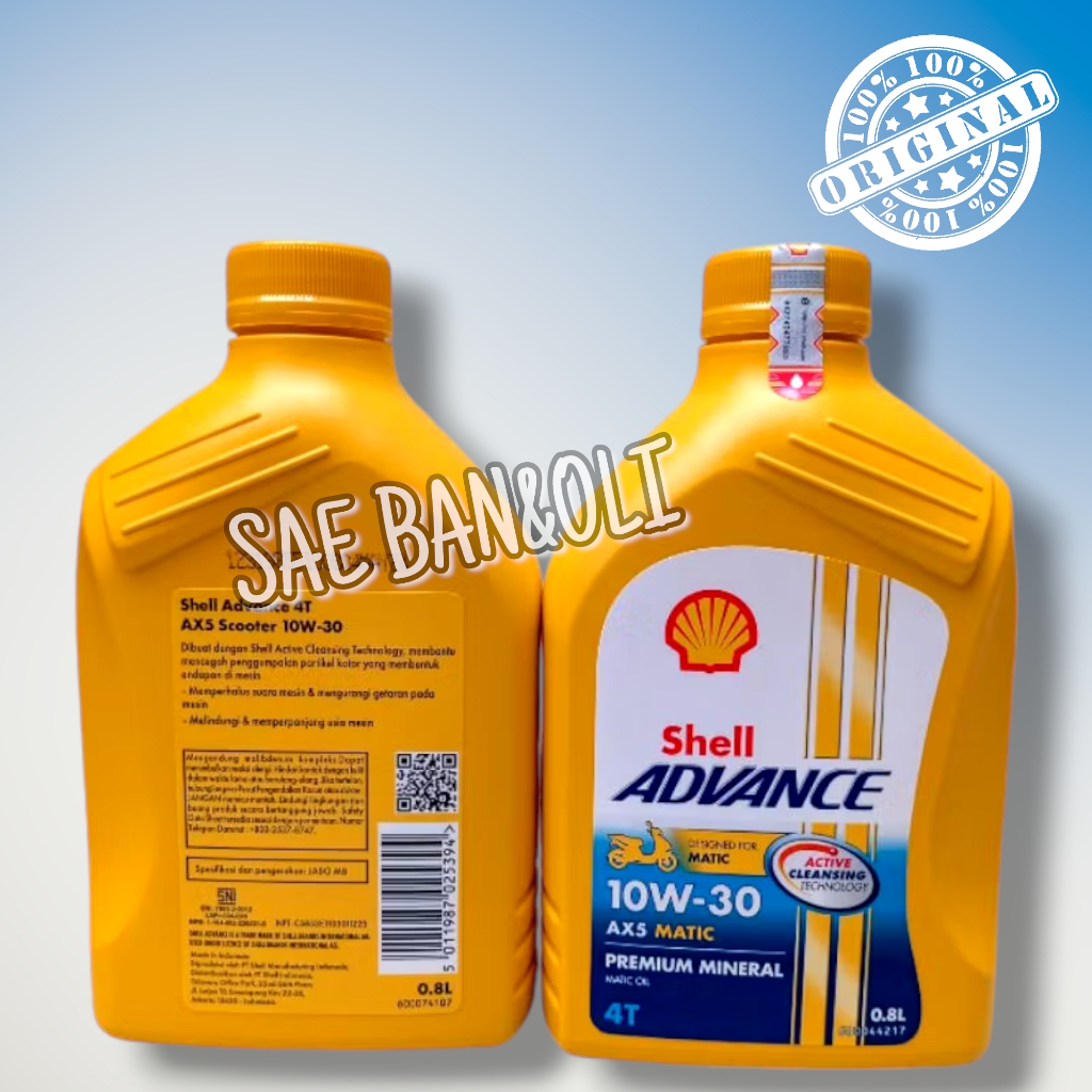Jual OLI SHELL ADVANCE AX5 MATIC 10W-30 Oli Motor Matic Shell Advance Original | Shopee Indonesia