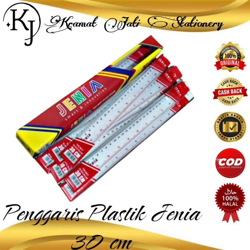 Jual Penggaris Plastik Jenia 30 cm Isi 12 Pcs (1 Pack) | Shopee Indonesia
