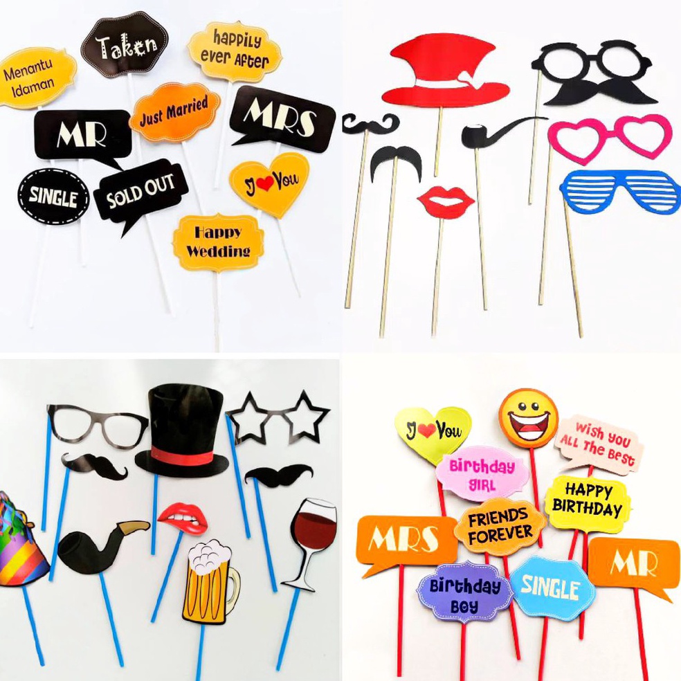 Jual Best Seller Photobooth PROPS Kertas Stick | Shopee Indonesia