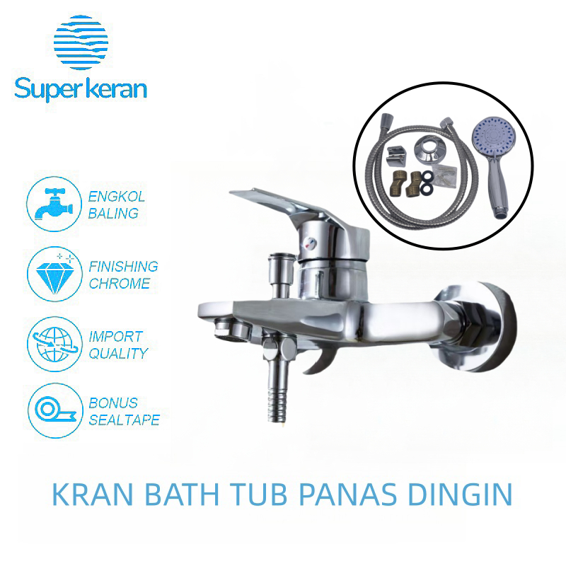 Jual Kran Bath Tub Panas Dingin Hitam Kran Bath Tub Bahan Shower Mandi ...