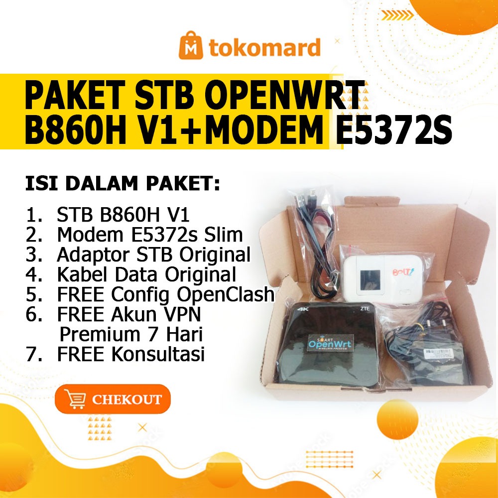 Jual STB OpenWrt Paket Lengkap STB B860H V1 dan Modem Bolt E5372s ...