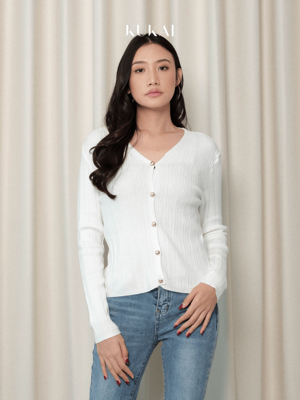 Jual KUKAI | Solar Stripped Knit Cardigan - Kardigan Wanita Rajut - Cardigan Stripped Wanita ...