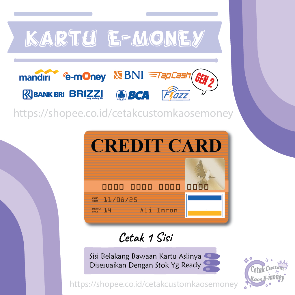 Jual KARTU EMONEY ETOLL KARTU CREDIT CARD SURAT ORANGE EMONEY MANDIRI ...