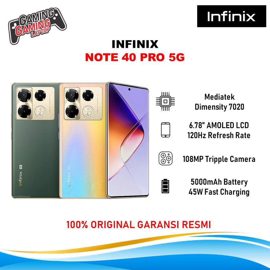 Jual INFINIX Note 40 Pro 5G 8GB/256GB Extended RAM Garansi Resmi | Shopee Indonesia