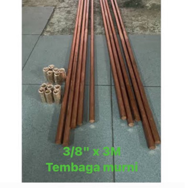 Jual Ground rod / copper rod tembaga asli 3/8 inch ” x 3m / 3 m ...