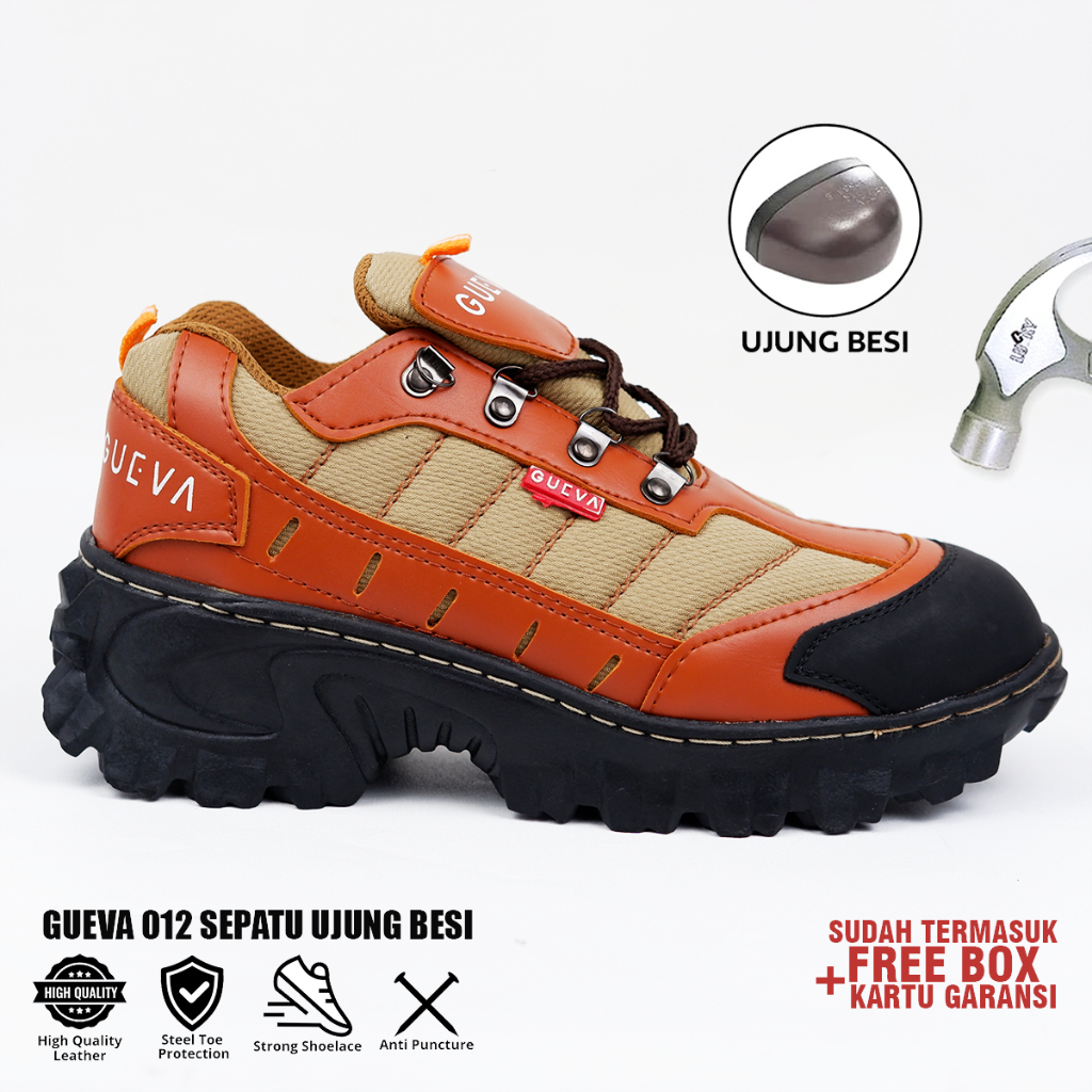 Jual GUEVA 012 Sepatu Pria Ujung BESI Original 100% Untuk Pria Kerja ...