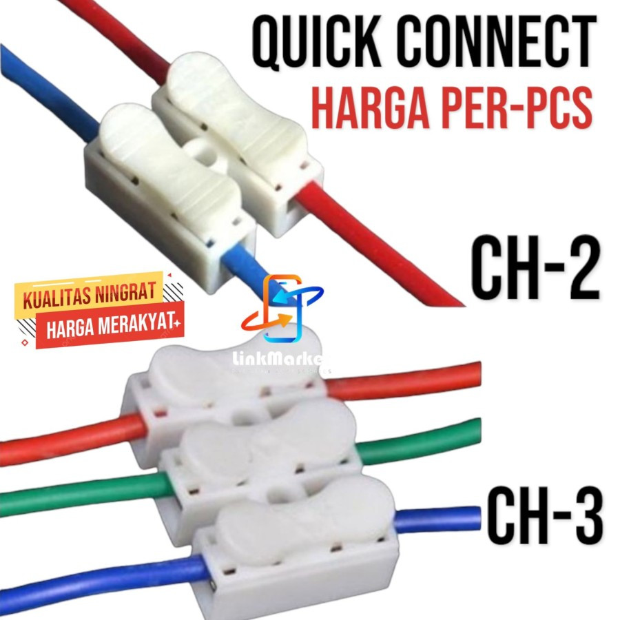 Jual Quick Connect 2 Wire Connector Spring Terminal Socket Sambungan ...