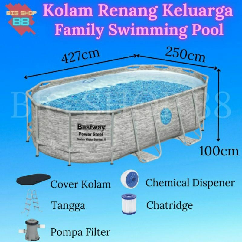Jual BESTWAY KOLAM RENANG PORTABLE PORTABEL PRISM FRAME POOL 4M 4METER ...