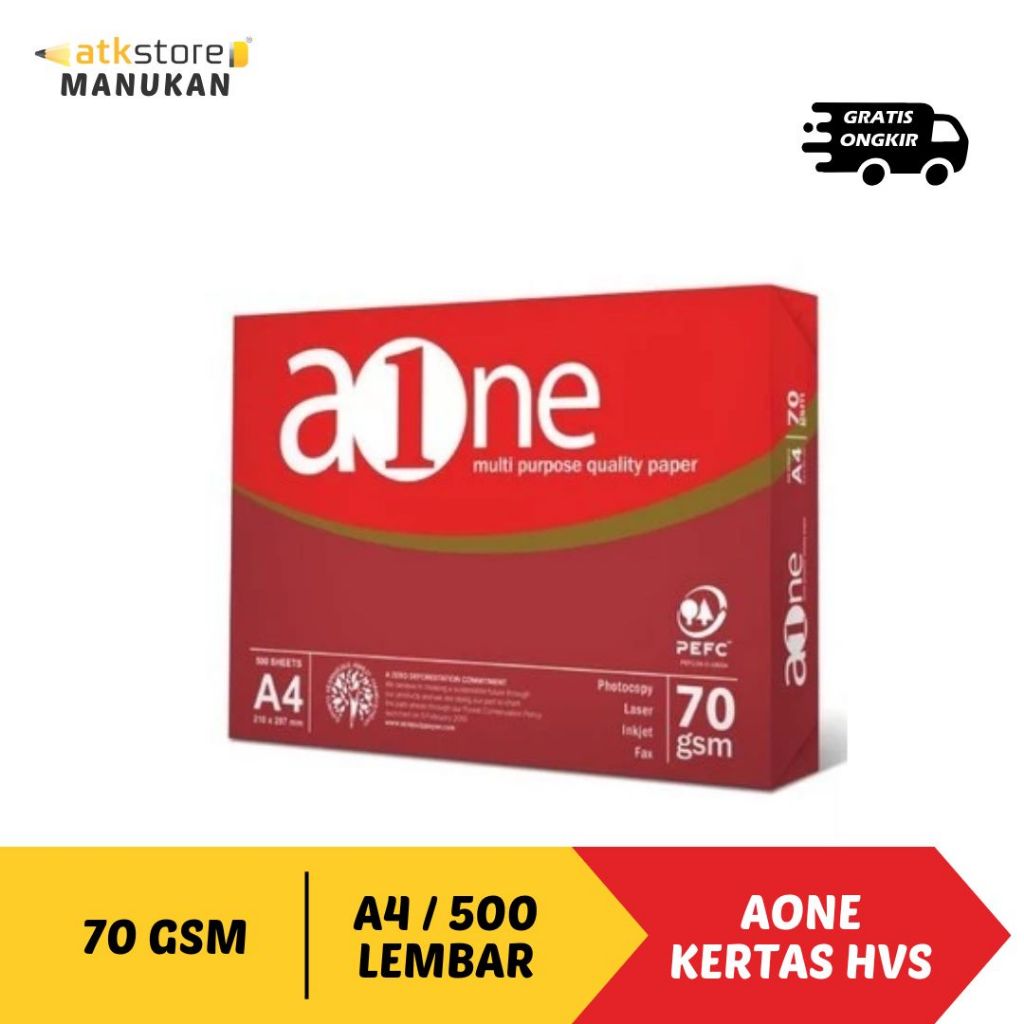 Jual [1 RIM] Kertas HVS AONE A4 70 GSM 1 RIM - Kertas HVS / Fotocopy ...
