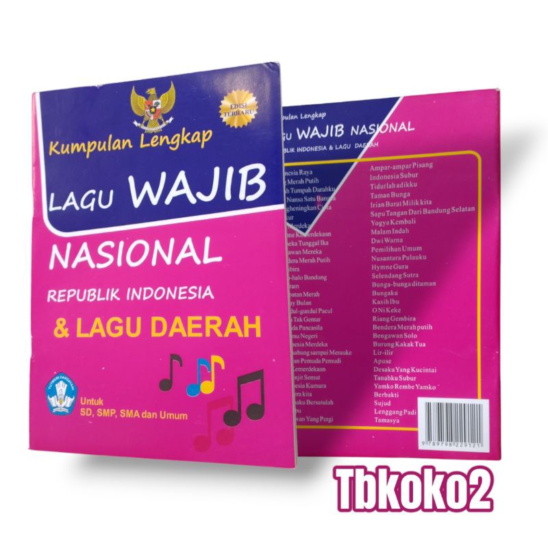 Jual BUKU KUMPULAN LAGU WAJIB NASIONAL DAN DAERAH ORIGINAL | Shopee Indonesia