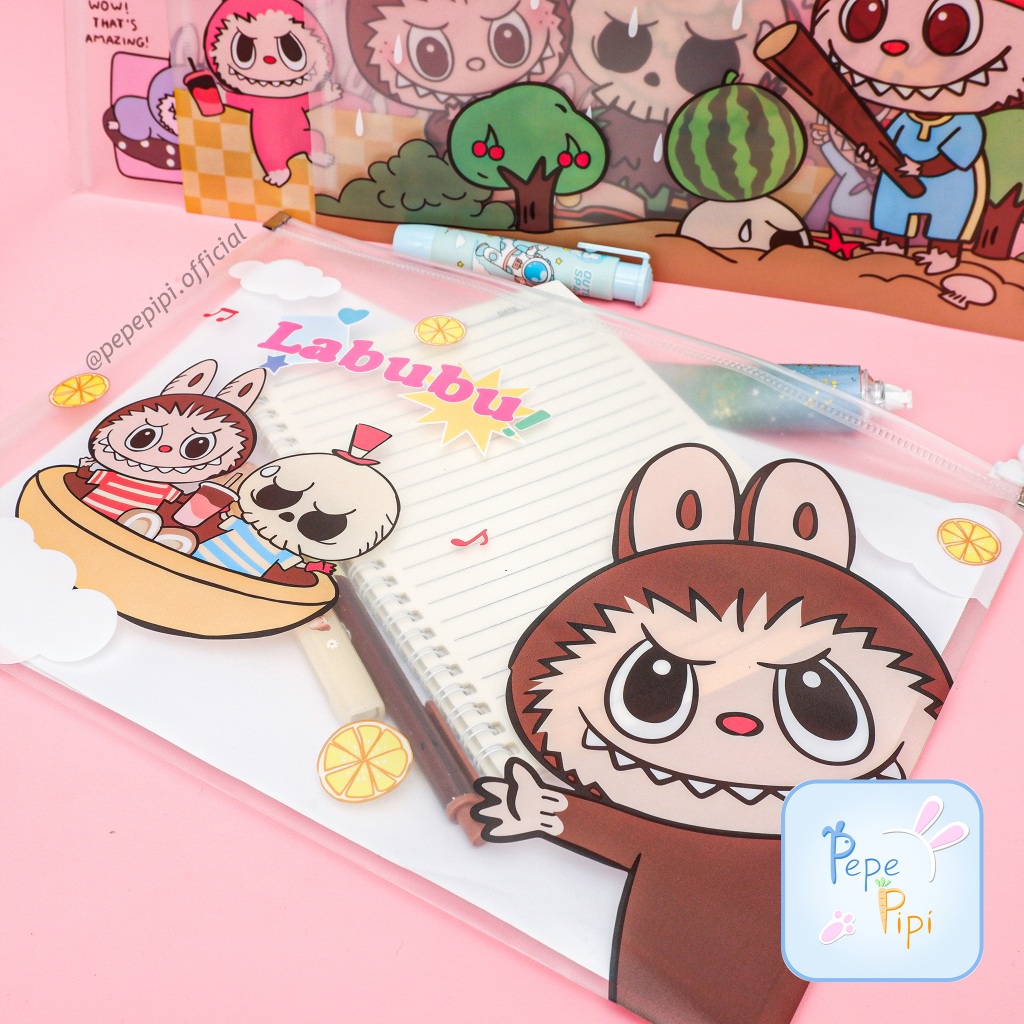 Jual Map Zipper A4 Labubu Pocket DLL-217 Folder Dokumen Zip Lock ...