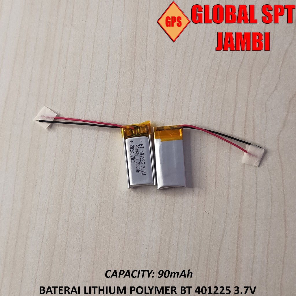 Jual BATERAI LITHIUM POLYMER BT 401225 3.7V 90MAH / BATRE / BATERE ...