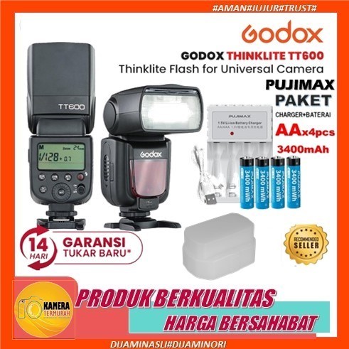 Jual [KAMERATERMURAH ID] Flash Universal Godox TT600 FREE DIFFUSER ...