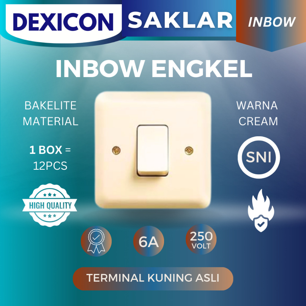 Jual SAKLAR LAMPU INBOW ENGKEL SAKELAR IB TUNGGAL SEGI SAKLAR LAMPU ...