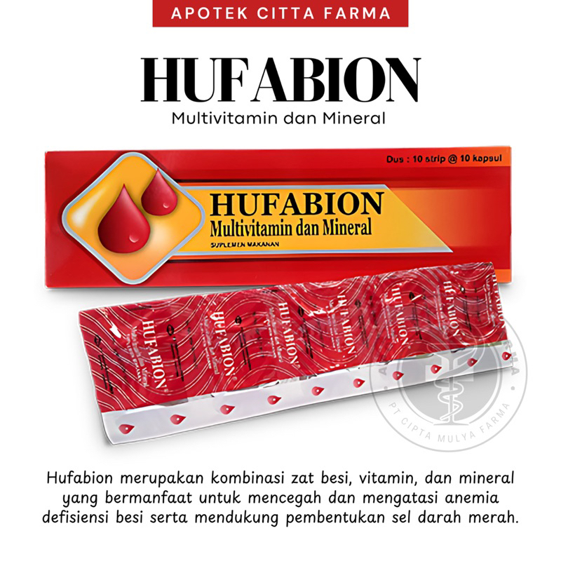 Jual HUFABION Kapsul Per 1 Strip @ 10 Kapsul - Suplemen Penambah Darah ...