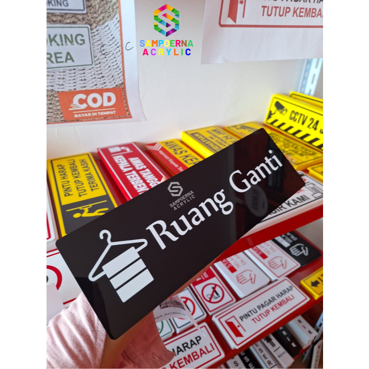 Jual papan nama ruang ganti tulisan ruang ganti sign ruang ganti bahan ...