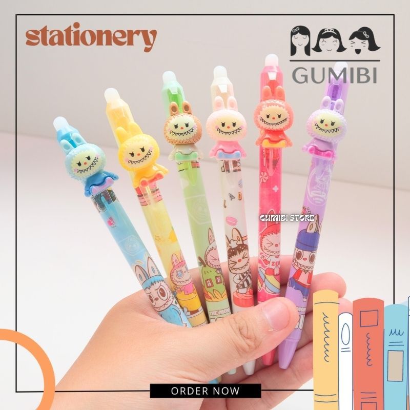 Jual PULPEN CETEK HAPUS TIMBUL LABUBU PEN GEL MEKANIK LABUBU PEN CETEK ...