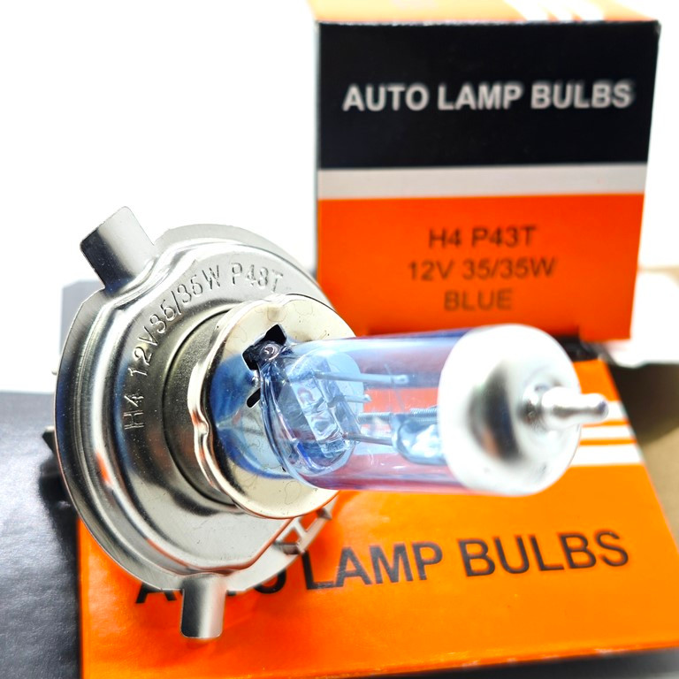 Jual BOHLAM H4 KACA BIRU SINAR PUTIH TERANG 12v 35w bolam lampu halogen ...