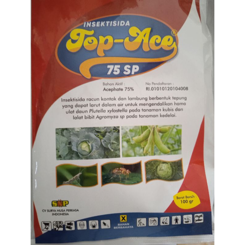 Jual insektisida TOP ACE 75 SP 100 gram kandungan achepate ( asefat) 75 ...
