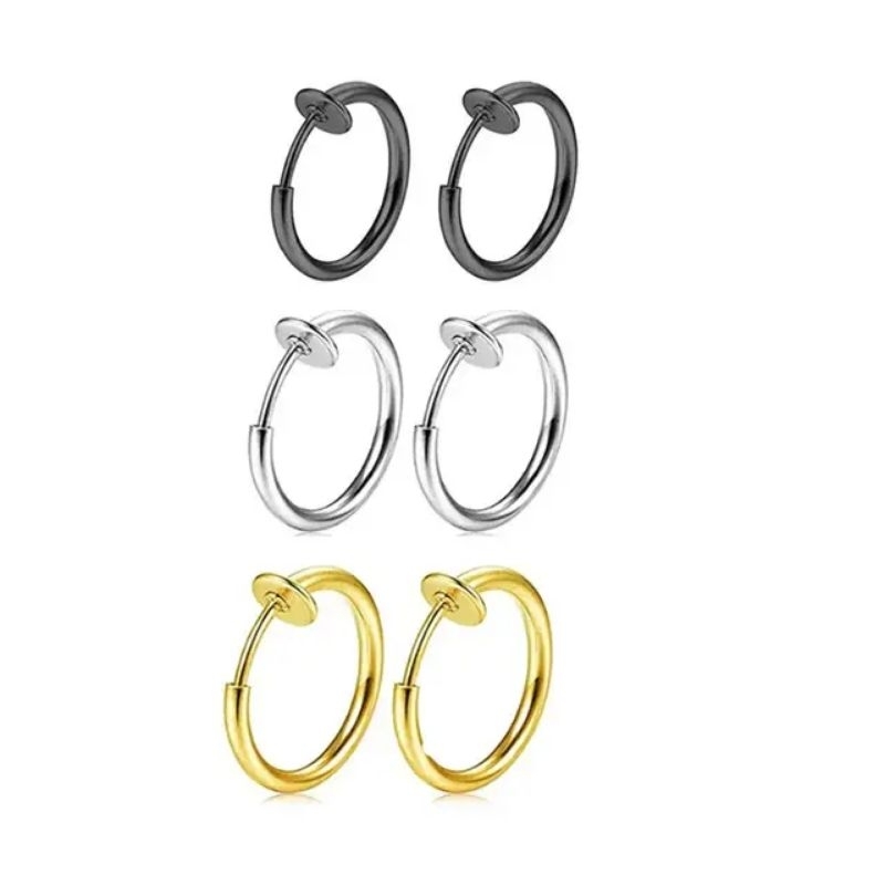 Jual Frewin 2 Pcs Anting Hoop Perr Titanium Spring Anti Karat | Shopee ...