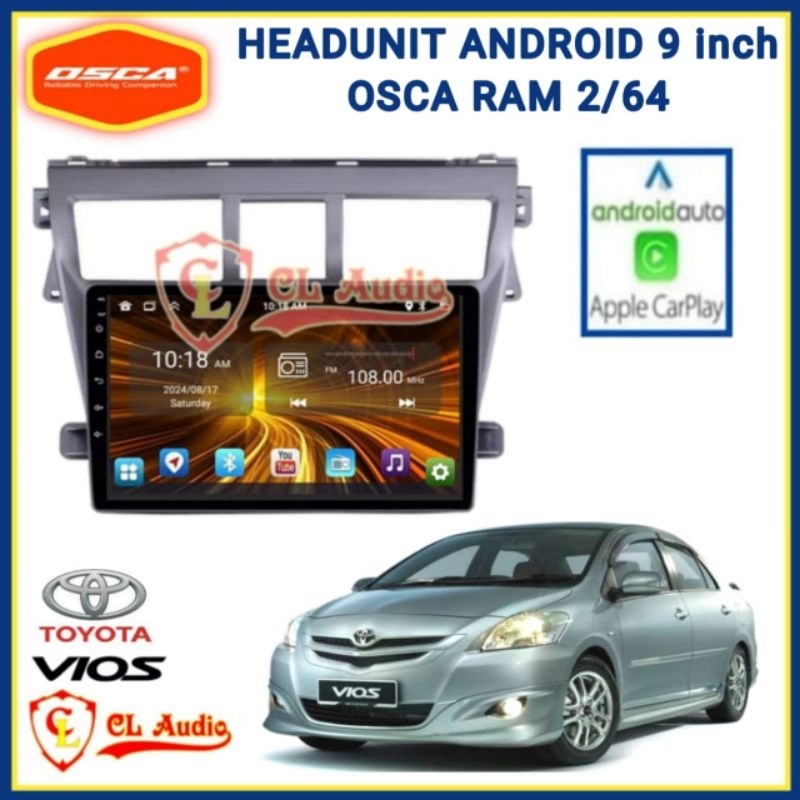 Jual Head Unit Android OSCA 9 Inch Toyota Vios 2007-2012 Ram 2/64GB ...