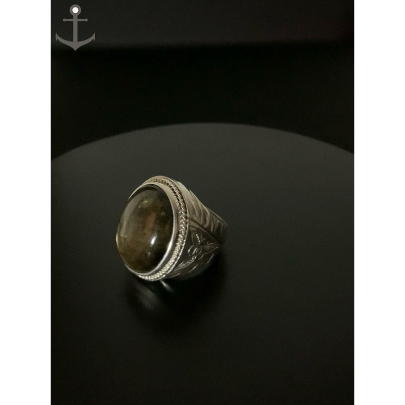 Jual Cincin perak pria silver ring 925 asli dengan batu natural black ...
