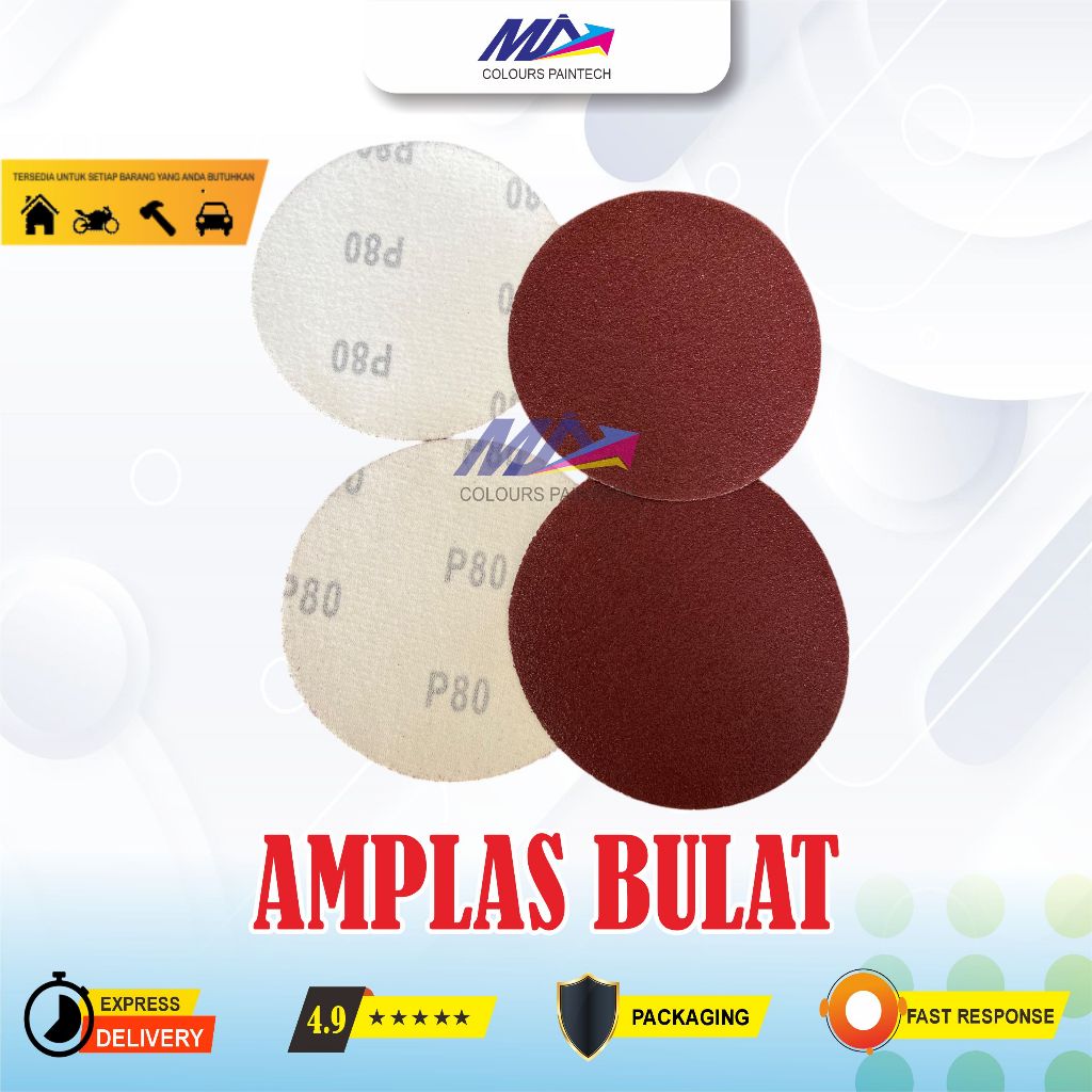 Jual TERMURAH!! AMPLAS BULAT ECER AMPLAS VELCRO TEMPEL GERINDA 4 INCH ...