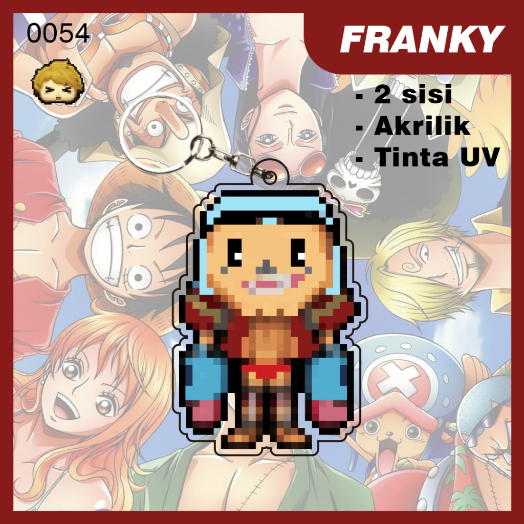 Jual Keychain Pixel Animation One Piece Franky - 54, Gantungan Kunci ...