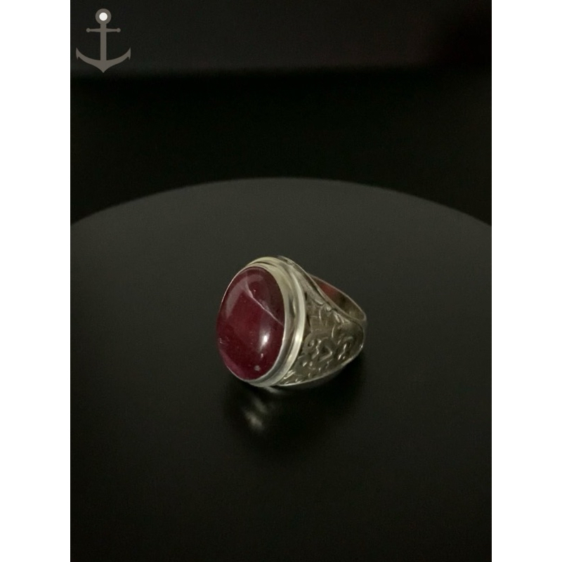 Jual Cincin perak pria silver ring 925 asli dengan batu natural ruby 15 ...