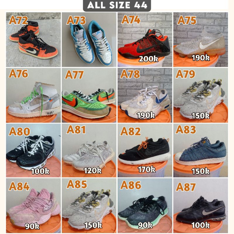 Jual Sepatu Second brand size 44 | Shopee Indonesia