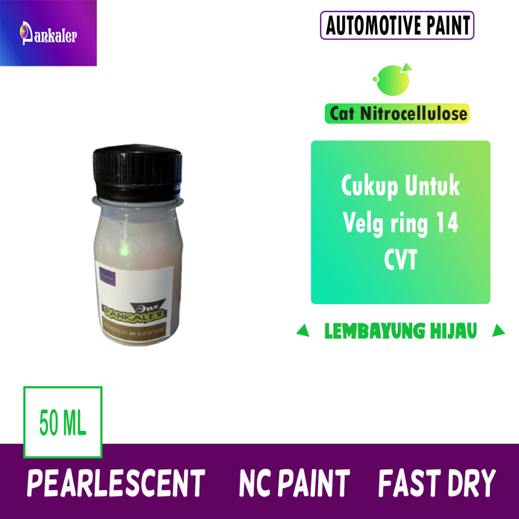 Jual Cat Motor Mobil Lembayung Mutiara Pear Hijau Green NC 50ml Pankaler | Shopee Indonesia