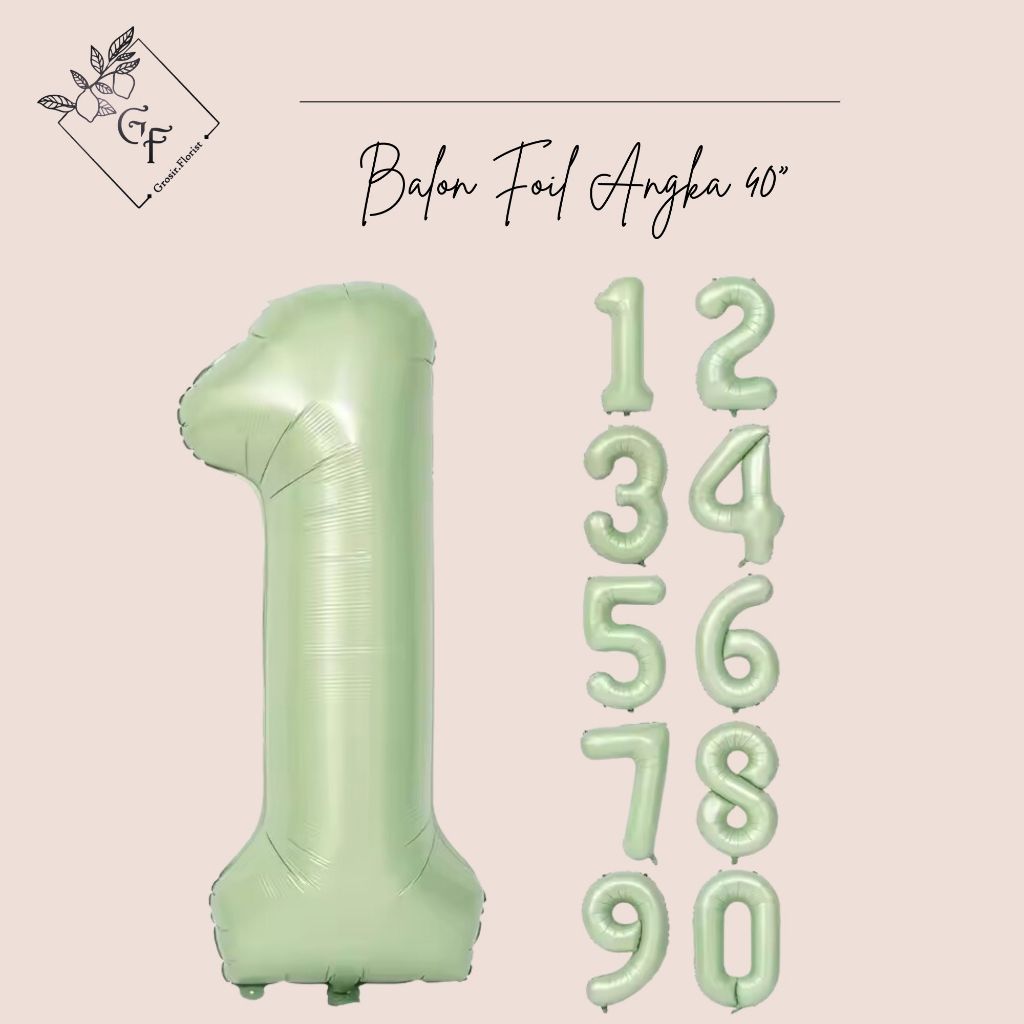 Jual TERLENGKAP BALON FOIl ANGKA JUMBO 40 Inch / 100cm Balon Angka 0-9 ...