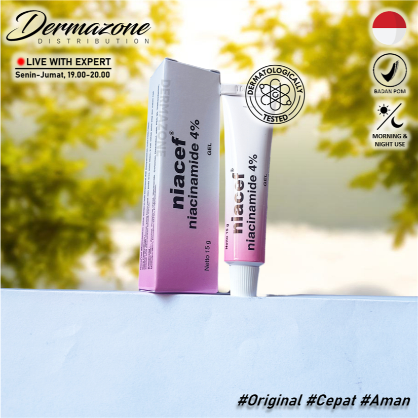 Jual Niacef Niacinamide Gel 4% Tube 15gr | Shopee Indonesia