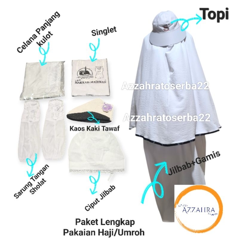 Jual Perlengkapan Umroh/haji Wanita Paket Lengkap 8 In 1 Pakaian Haji ...