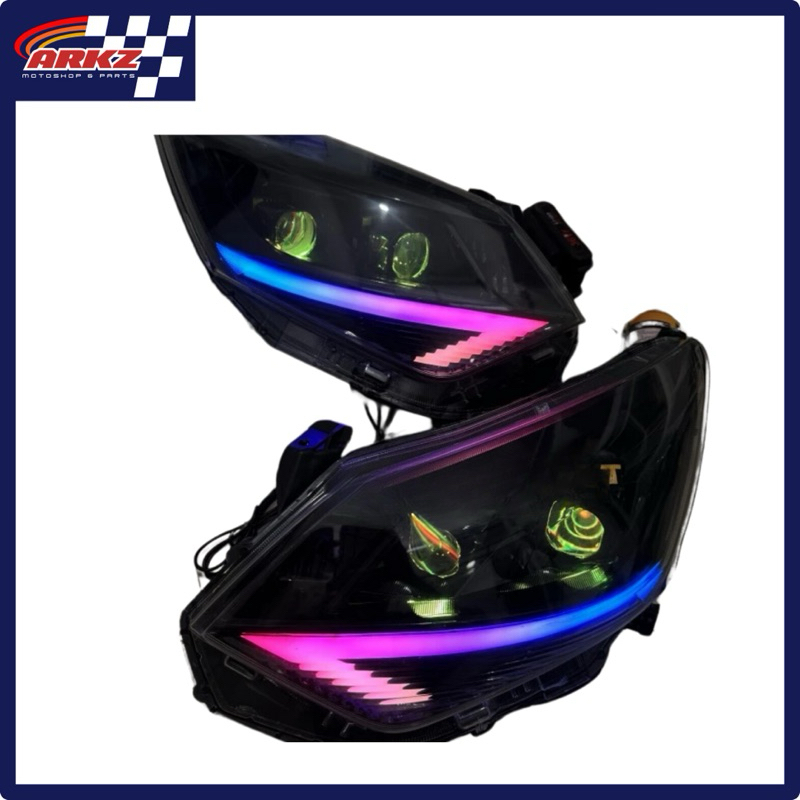 Jual Headlamp Custom Calya / Sigra New Facelift Double Biled Alis RGB ...