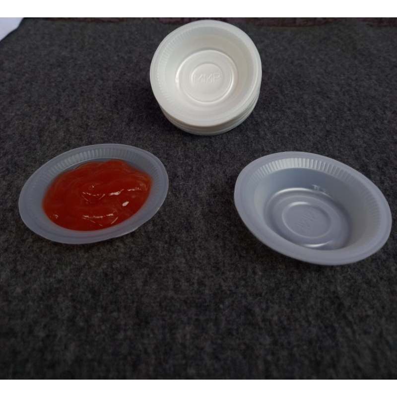 Jual cup mika sambal kecil isi 100/tatakan saus kecil/tempat sambal ...
