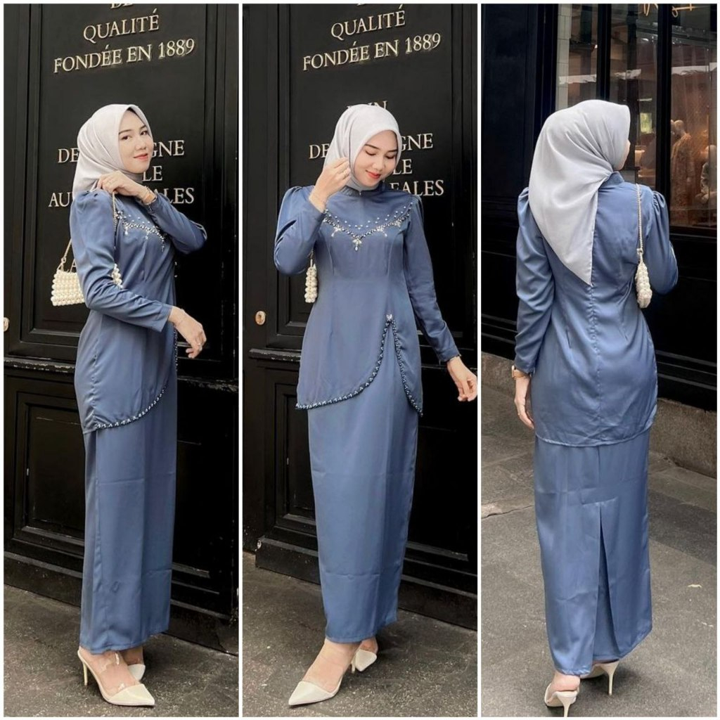 Jual Oneset Felicia Kurung Melayu Dress Setelan Wanita Baju Kondangan Kekinian Full Payet ...