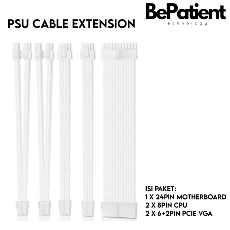 Jual PSU Extension Sleeve Cable Kit 24pin, 6+2pin, dan 4+4pin | Shopee ...