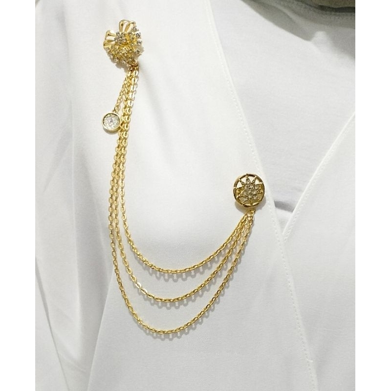 Jual Bros rantai kebaya / bros kebaya janggan / bros jas pin Clips ...