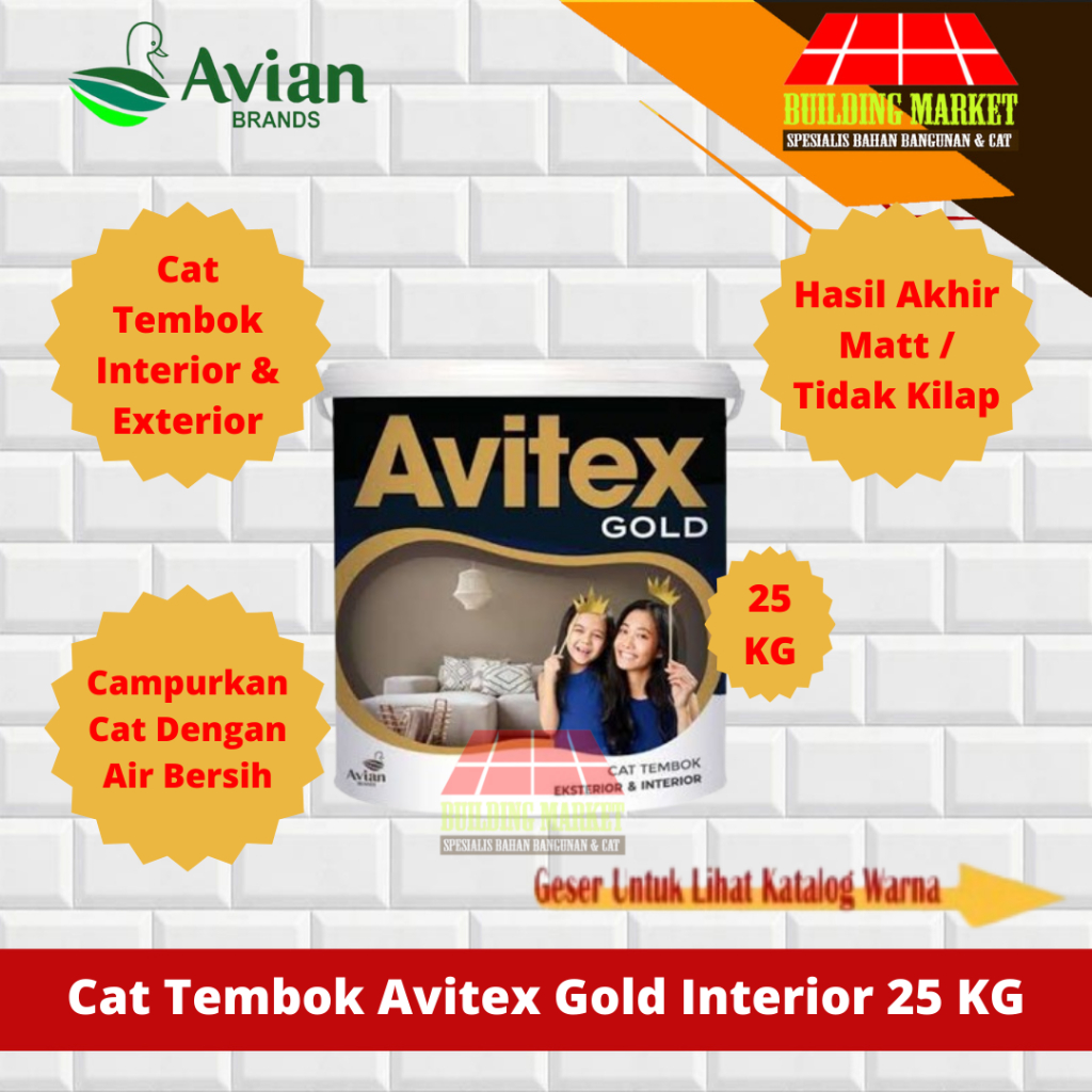 Jual Cat Tembok Avitex Gold Interior Dan Exterior 25 KG Avian Brands ...