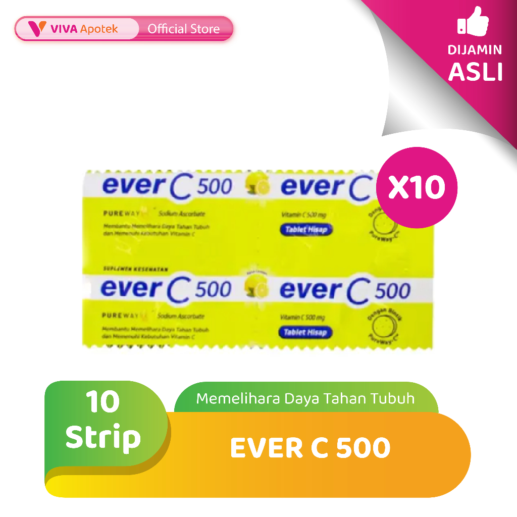 Jual Ever C 500 untuk Memelihara Daya Tahan Tubuh (Pack - 10 Strip ...