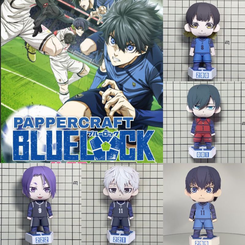 Jual Blue lock Anime figure paper craft isagi reo nagi rin bachira ...