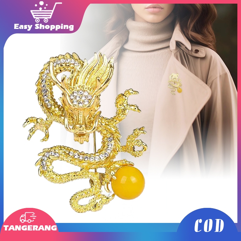 Jual Bros Jas Wanita Naga Bola Kuning Pin Jas Pria Korea Bross Hijab ...