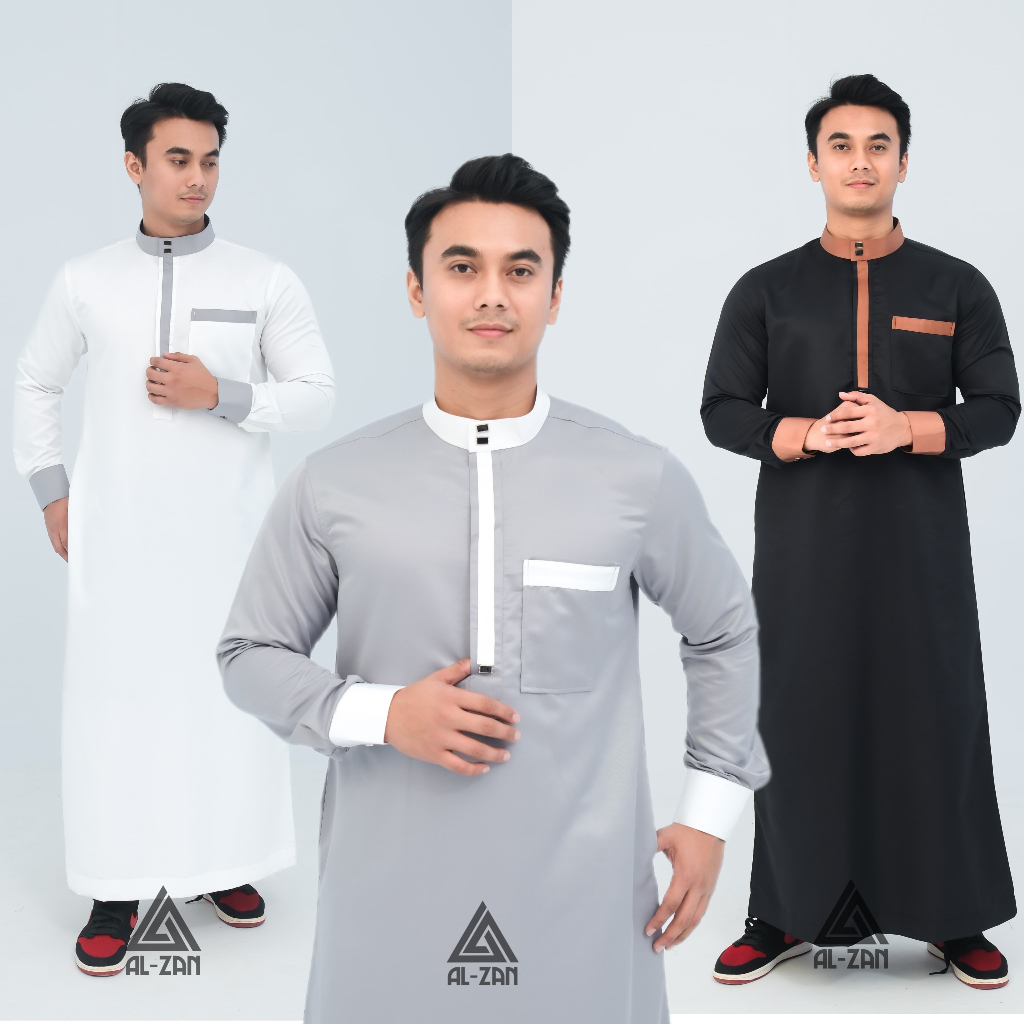 Jual Jubah slimfit pria muslim gamis jubah muslim pria jubba kombinasi ...