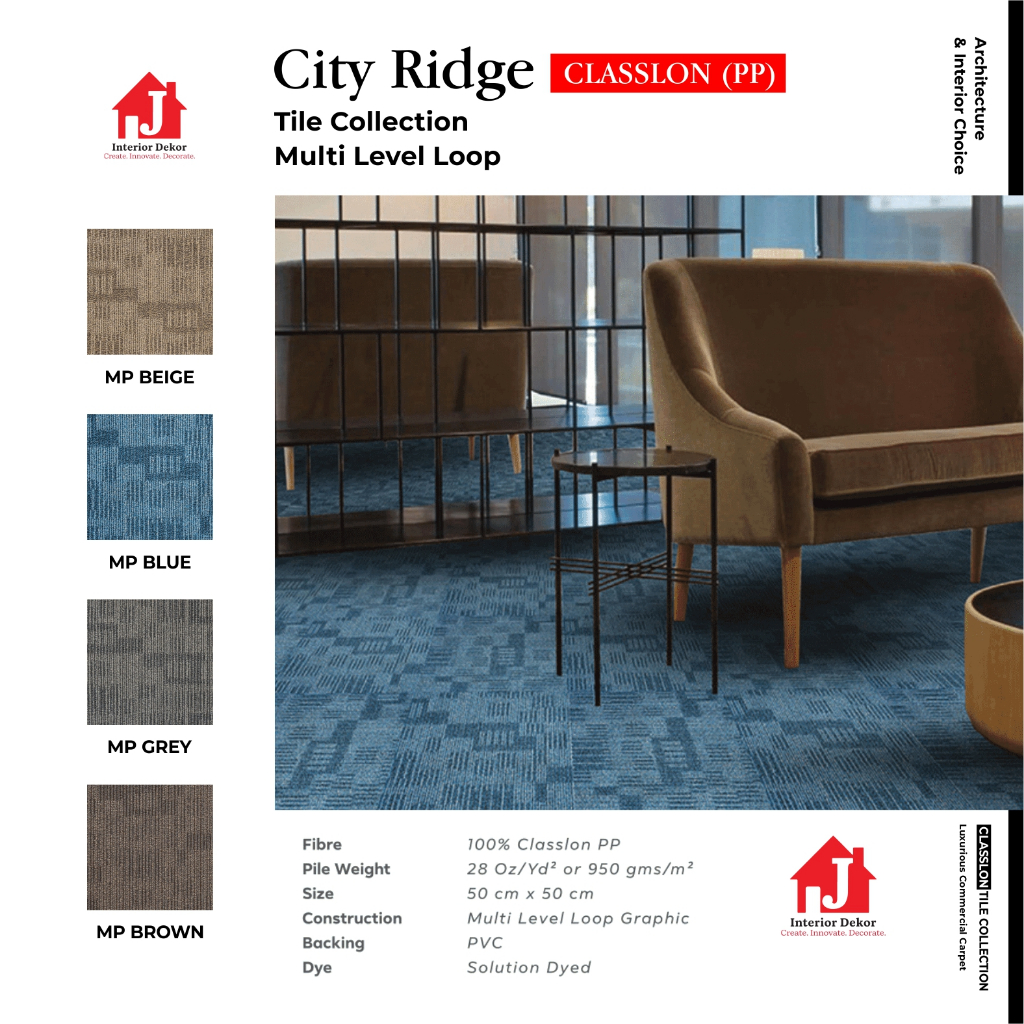 Jual Karpet Tile City Ridge | Karpet Kantor isi 20 pcs per box | Harga Adalah Per Box | Shopee ...